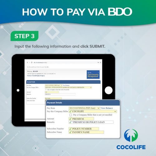 BDO Guide for Online Payment – Cocolife