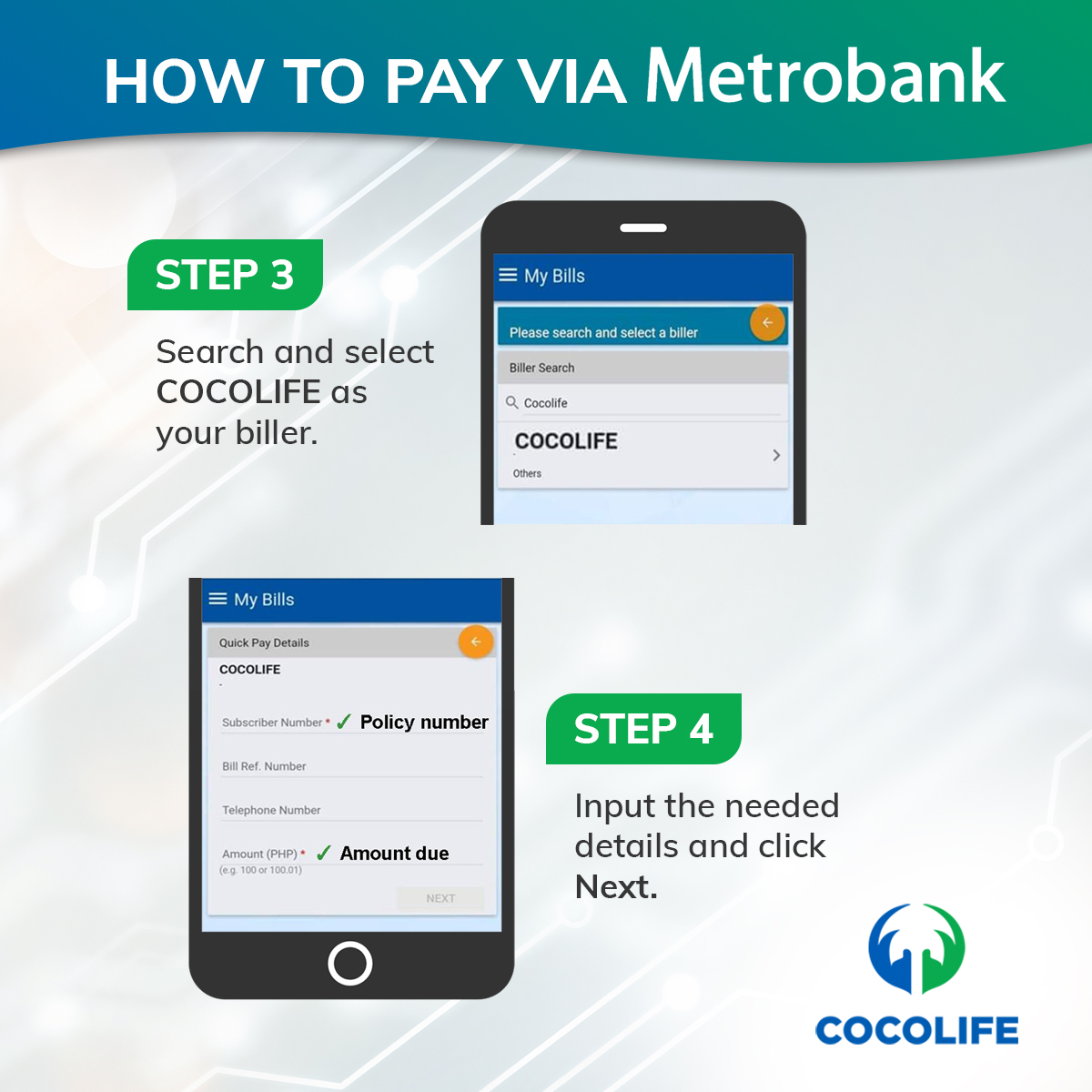 Metrobank Guide for Online Payment – Cocolife