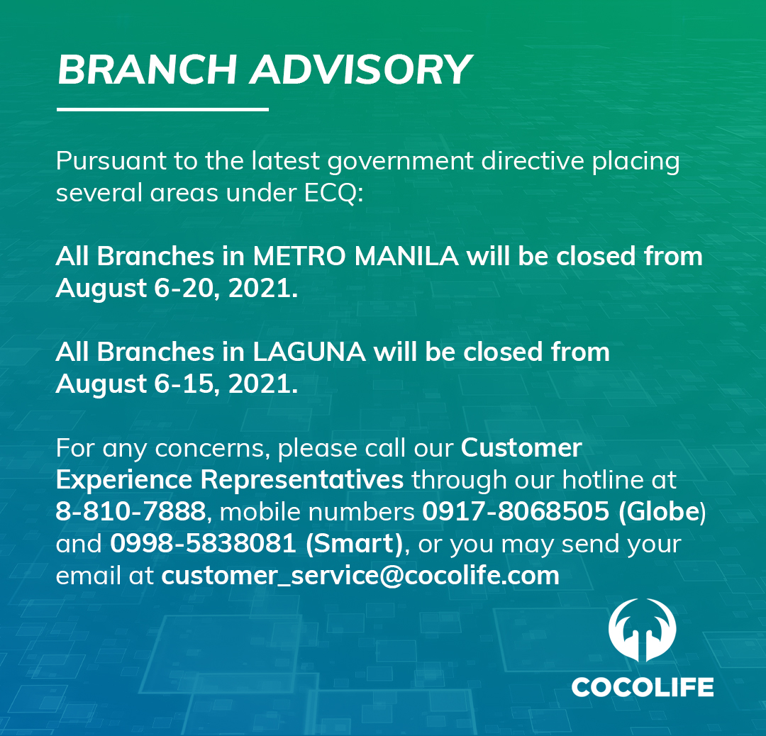 Branch Advisory – Cocolife